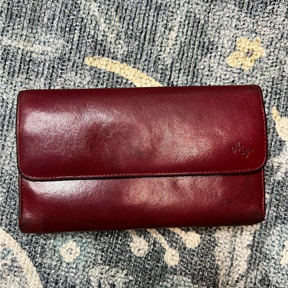 Monsac | Bags | Monsac Original Vintage Red Leather Wallet | Poshmark